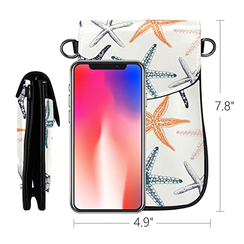 Small Crossbody Bag Starfish Cell Phone Purse Wallet