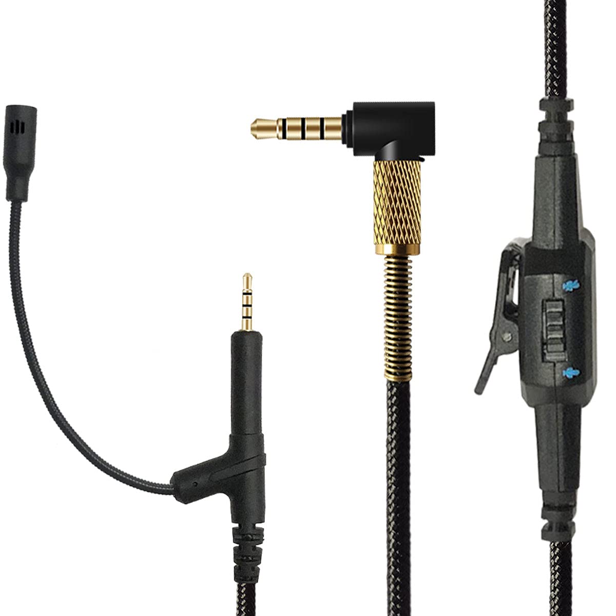 MJKOR Replacement Microphone Cable Compatible with Boss QC35 II, QC35, QC25, QuietComfort 25/35 700 OE2 Headphones, Compatible with Playstation PS4 Xbox One Controller, PC Laptop Tablet Smartphone