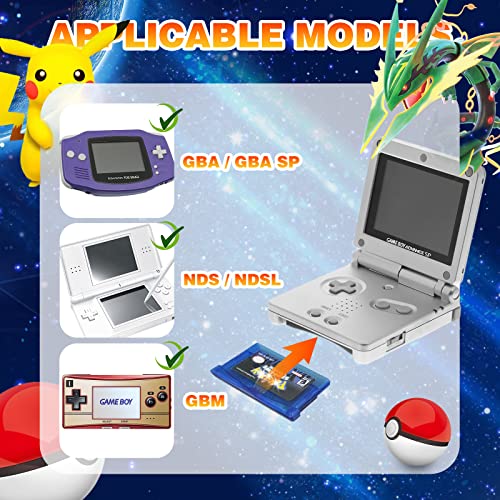 VIAPOM 5 Pcs Pokemon Ruby,Emerald,Sapphire,LeafGreen,FireRed Version GBA Game,Pocket Monster Third-Party Cards Gameboy Cartridge Compatible with GBM/GBA/SP/NDS/NDSL (Reproduction Game Cards)