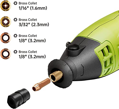 TARCHER Rotary Tool Accessories Kit 420pcs, 1/8", 3/32" and 1/16" Collets Shank Electric Grinder, Universal Fitment with Carrying Case for Cutting, Grinding, Sanding, Drilling, and Polishing