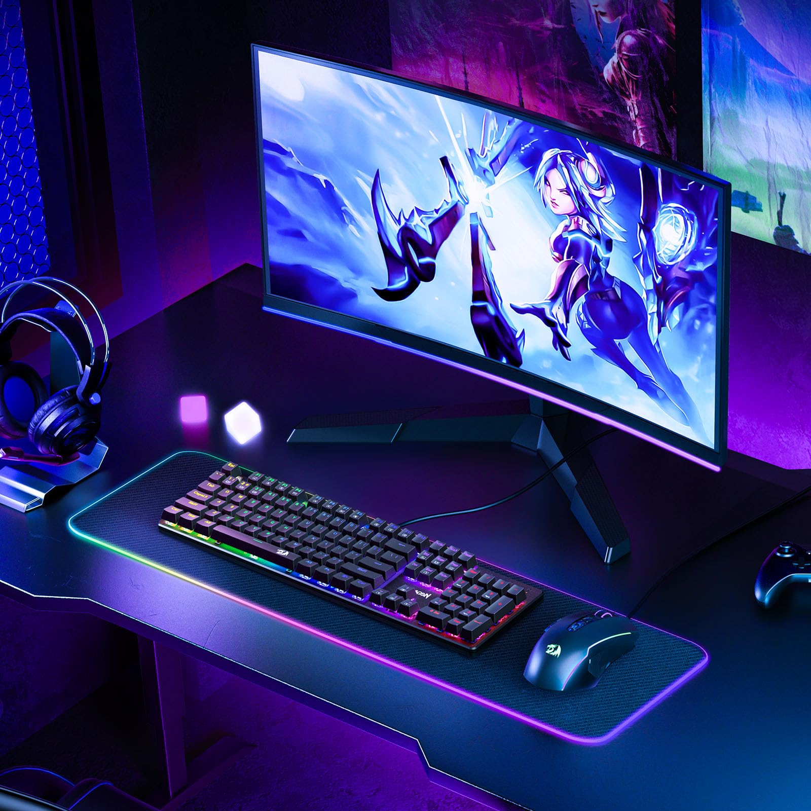 Redragon Gaming Keyboard, Mechanical Gaming Keyboard with Red Switches, Fully Programmable Mechanical Keyboard, Hot Swappable, RGB Backlit, Anti-Ghosting for Windows Mac, 12 Mutiplemedia Keys, K565