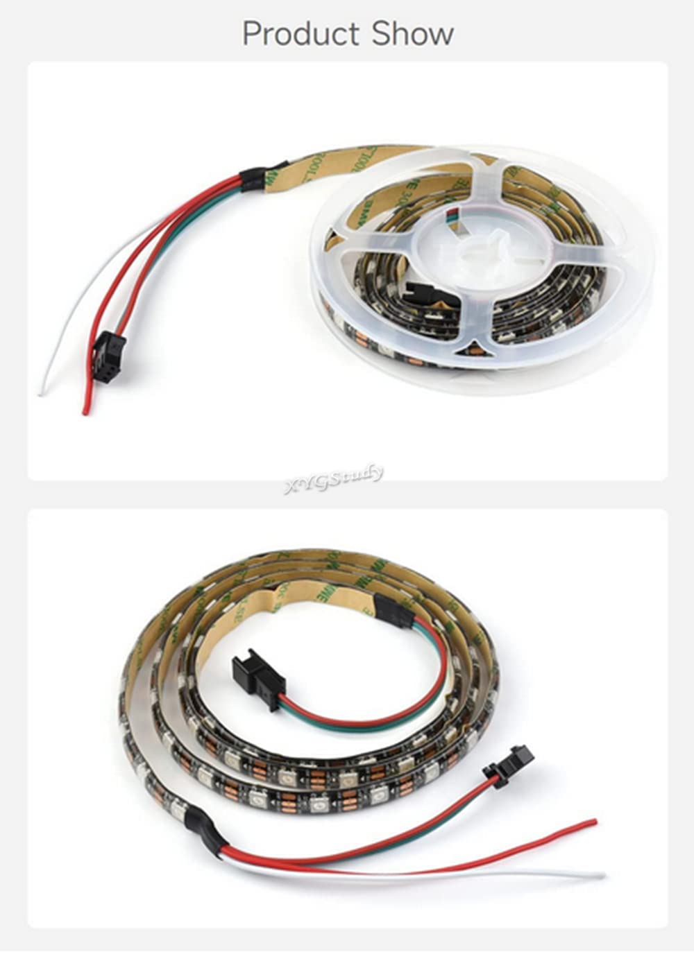 XYGStudy Programmable Energy-Saving WS2812 Digital RGB LED Strip with High Brightness, Low Power Consumption and Cuttable 1M