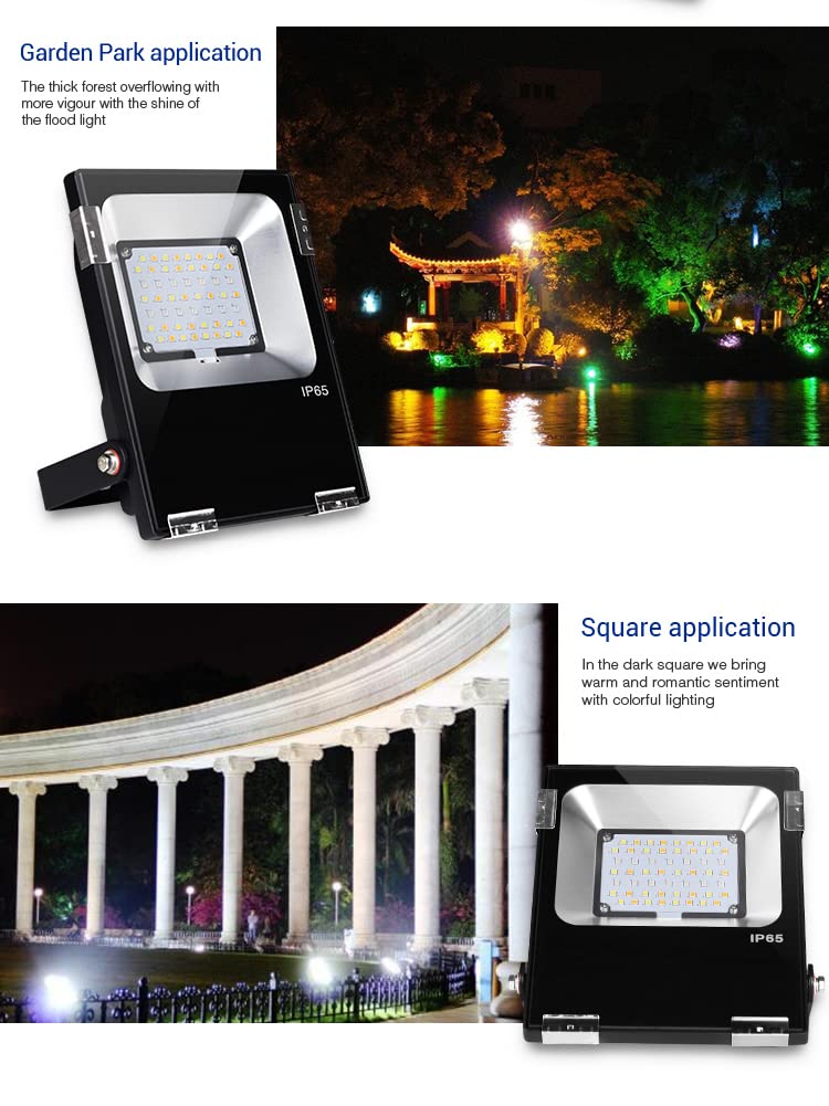 LGIDTECH 20W Miboxer RGB+CCT LED Flood Light AC85-265V Color Changing 2700K-6500K Color Temperature Adjustable