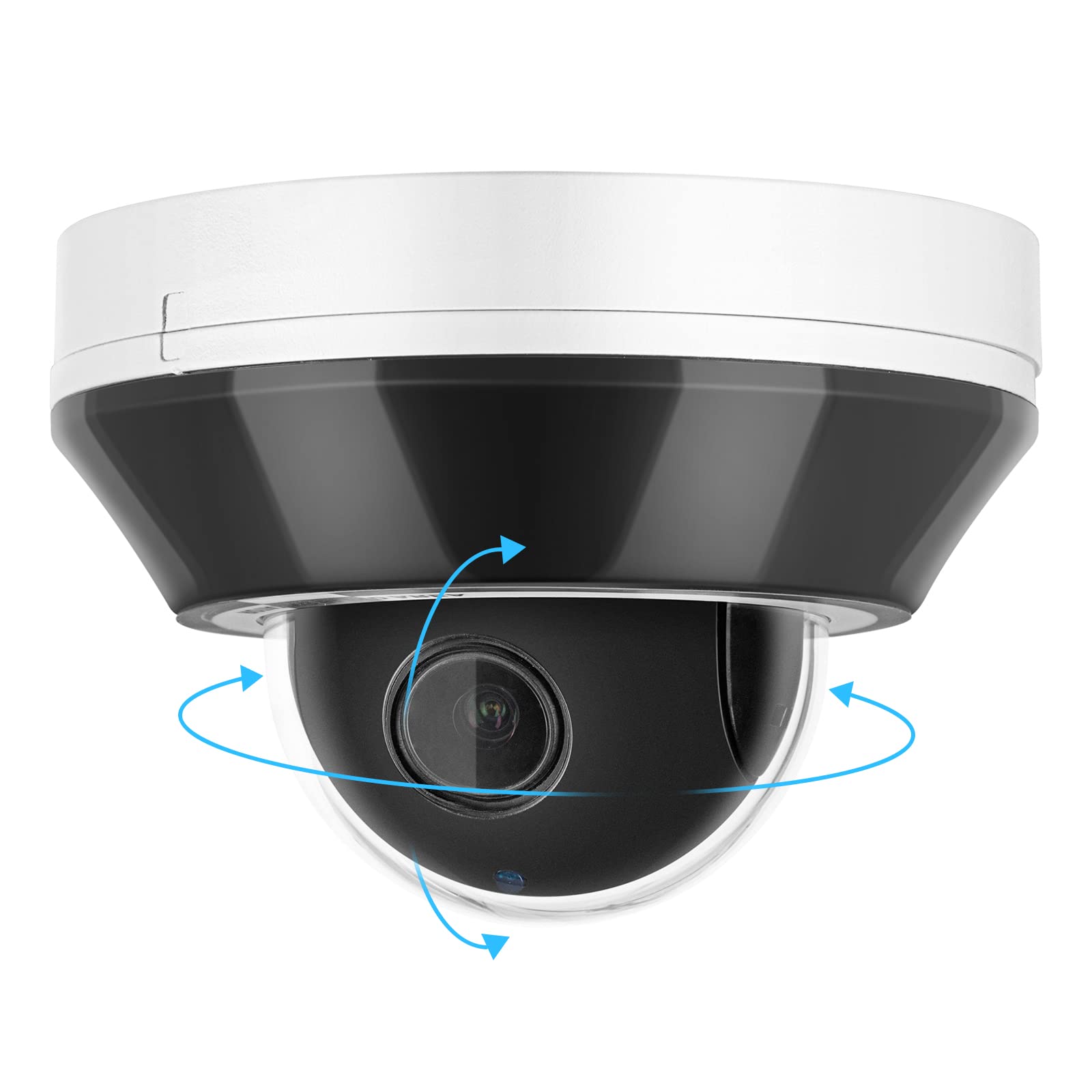 VIKYLIN 6MP Mini PTZ PoE IP Dome Camera with Pan/Tilt 3X Optical Zoom 2.8-8mm, Built-in Mic, Human/Vehicle Detection, 98ft IR Night Vision, IP67 Waterproof Indoor Outdoor Security Camera