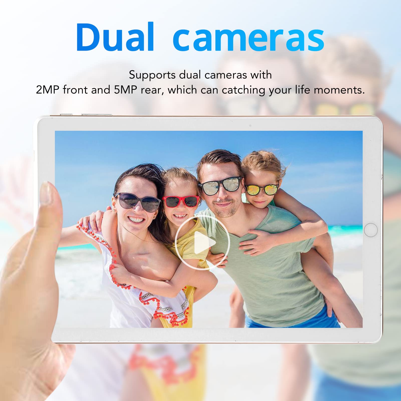 Naroote 10.1 Inch Tablet, 100-240V Support Dual SIM Dual Standby 3G Calling Tablet for Android 5.1 for Travel (US Plug)