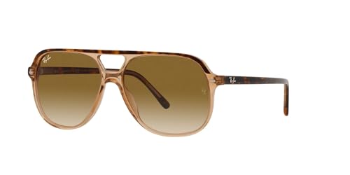 Ray-Ban RB2198 Bill Square Sunglasses, Havana On Transparent Brown/Clear Gradient Brown, 56 mm