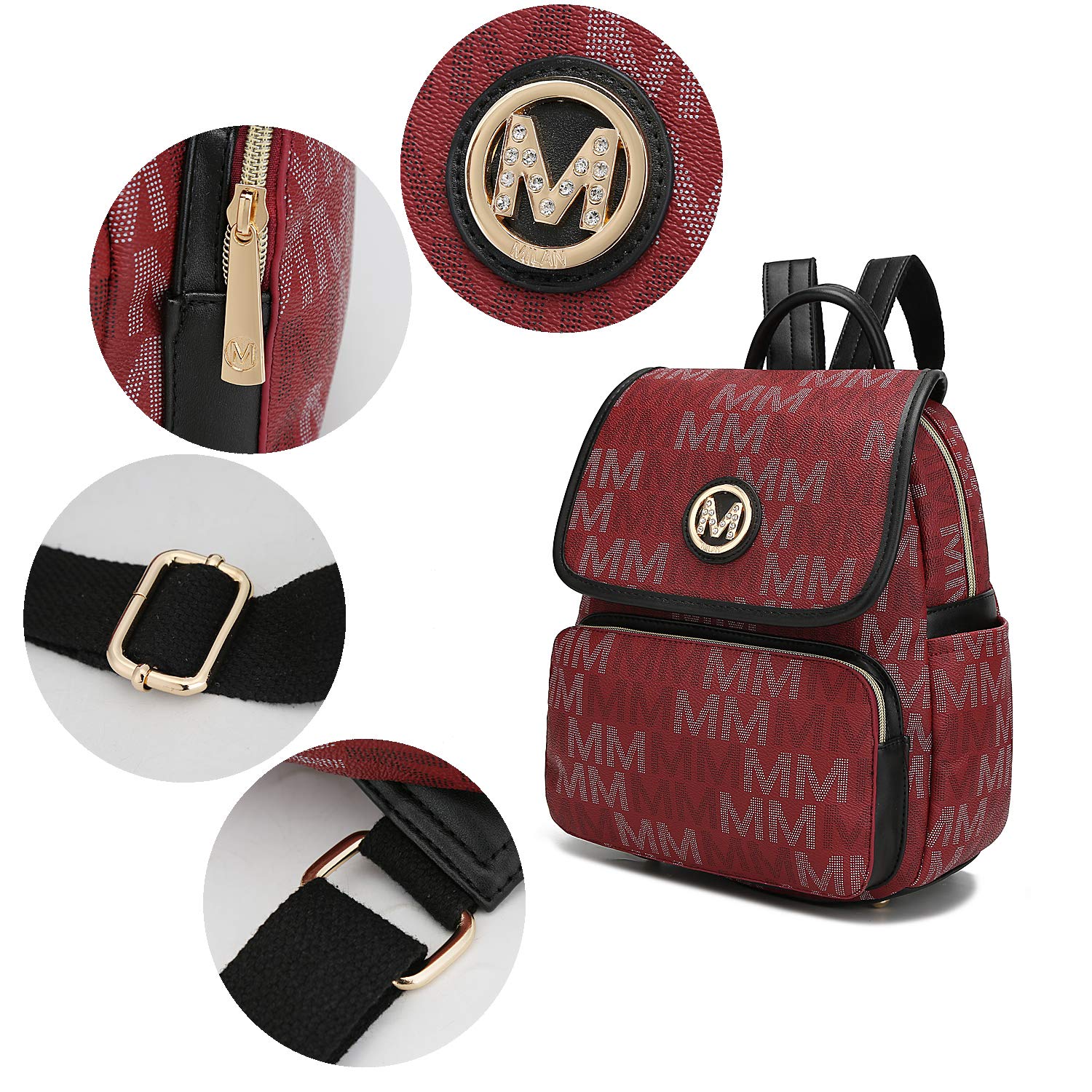 MKF Backpack Purse for Women Vegan Leather Top-Handle Ladies Fashion Travel Pocketbook Bag β Daypack