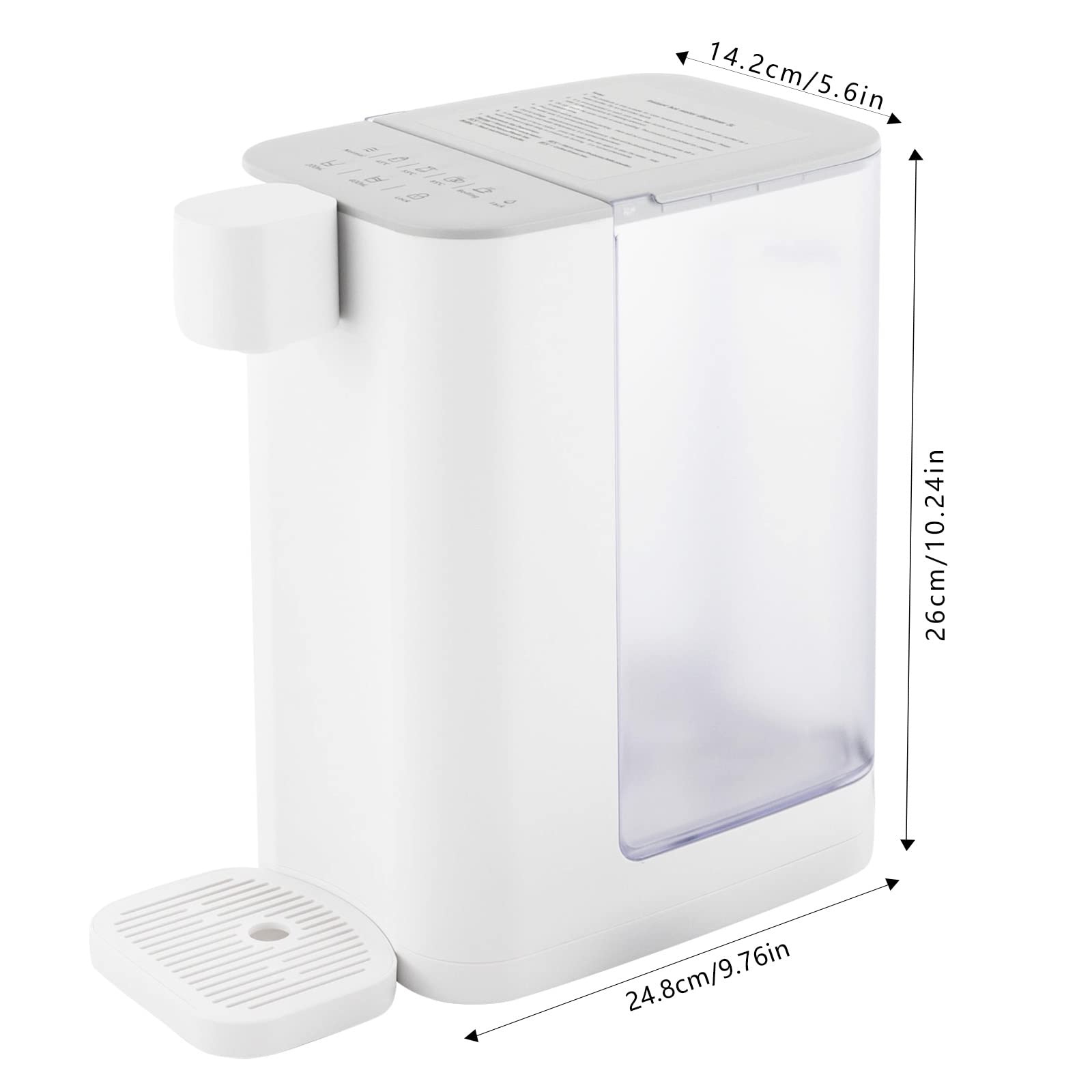 MANULOOT Countertop Instant Hot Water Dispenser, Instant Hot Water Dispenser, Quick Heating Water Dispenser, Adjustable 5 Temperatures Countertop Hot Water Dispenser | US Stock (White)