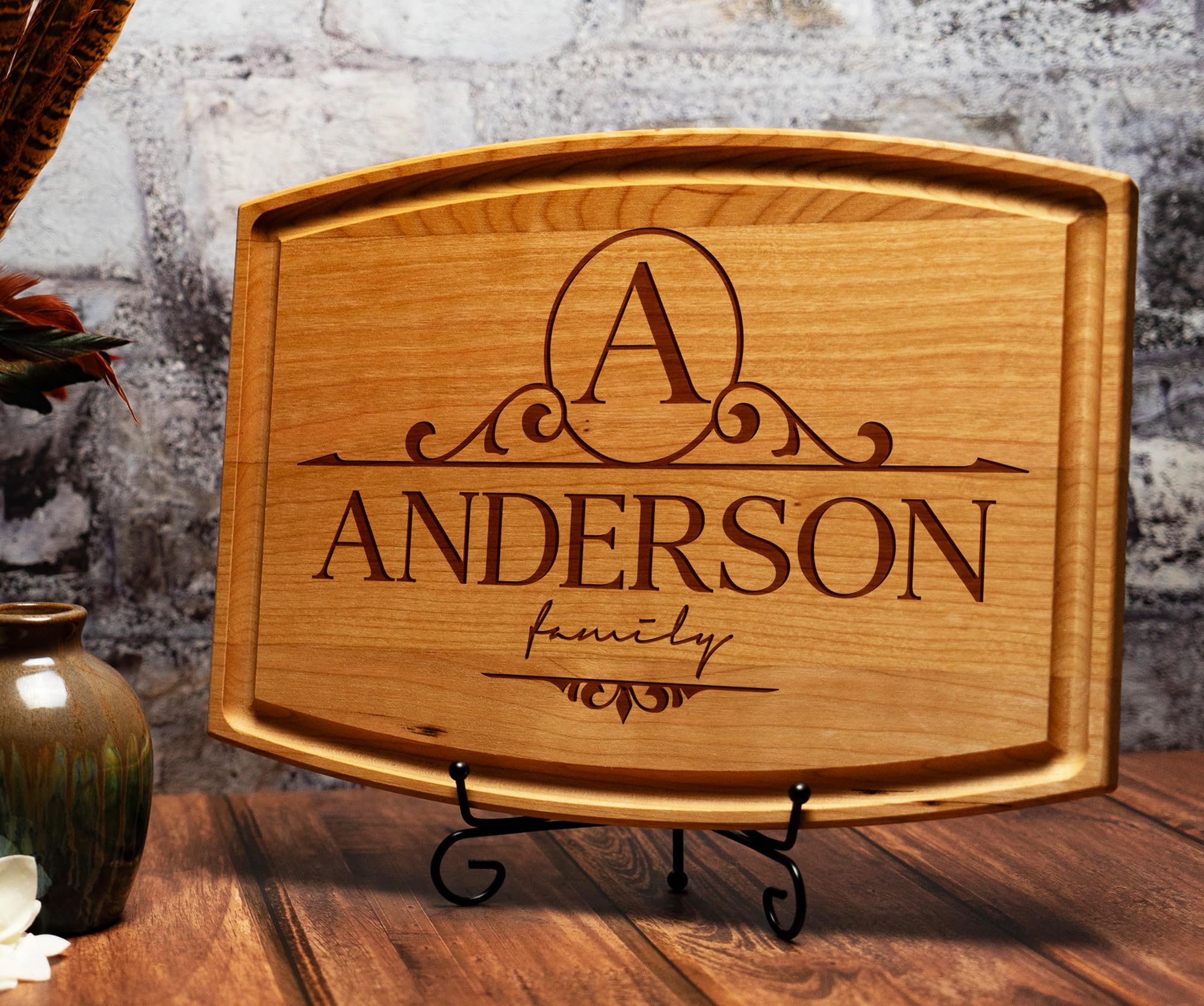 Tayfus Personalized & Monogrammed Cutting Boards - Customized Gifts for Christmas, Wedding, Anniversary, Realtor Closing - Handmade Custom Wooden Chopping Board - Customizable Wood Kitchen Block