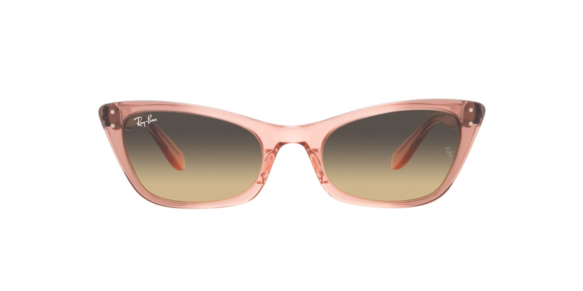 Ray-Ban Women's RB2299 Lady Burbank Cat Eye Sunglasses, Transparent Pink/Brown Vintage, 52 mm
