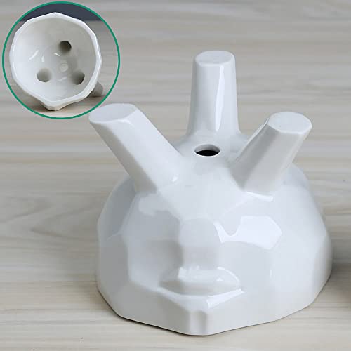 YONGYAN Face Shape Flower Pot Statue Decoration Ceramics Garden Head Planters Containers Pot Bookshelf Office Desktop Decor