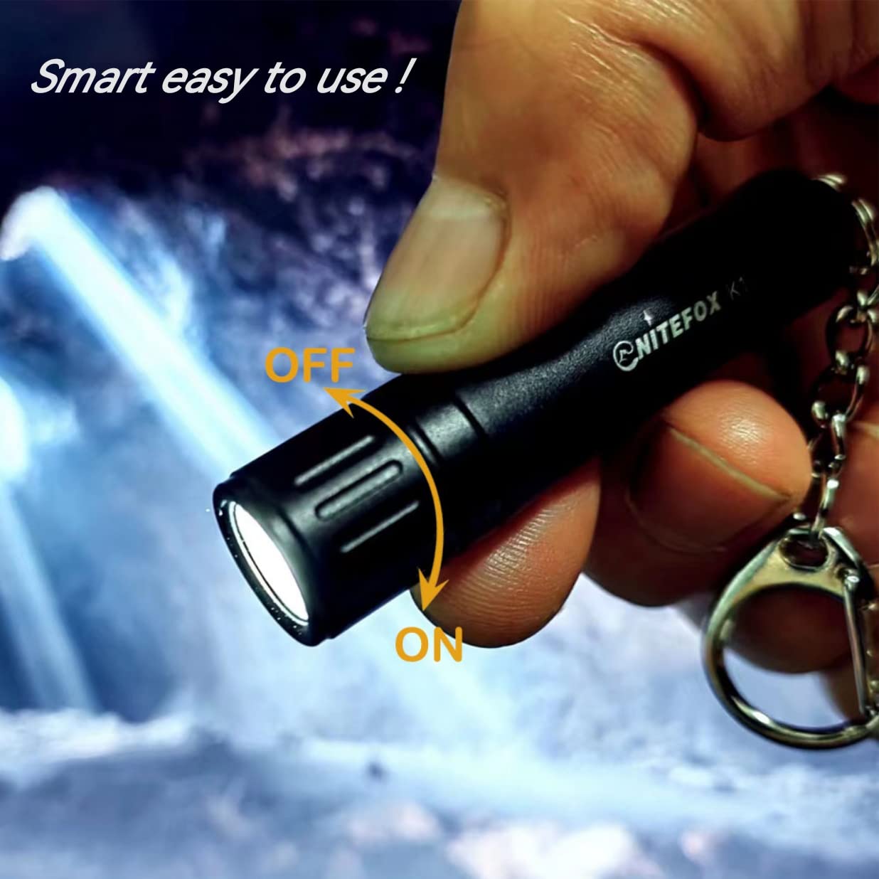 Nitefox Bright Keychain Flashlight K1,high Bright 150 lumens,as Small Flashlight Lantern Camp lamp Light,Waterproof Torch for EDC,Reading,Sleep,Dog Walking,Camping,Hiking (Black)