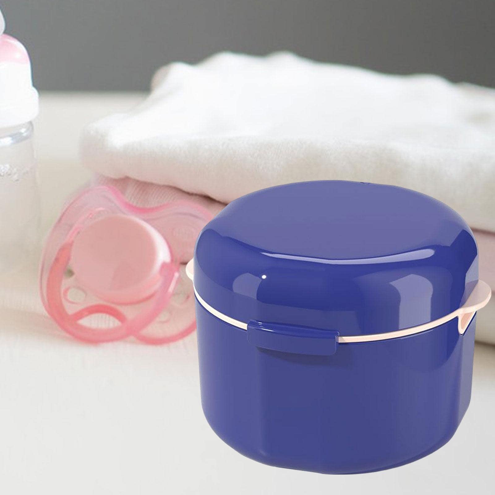yuxun False Teeth Container | Denture Bath Case Cup with Strainer Basket | Night Cleaner Denture Bath Box for Retainer, Mouthguard, False Teeth, and Denture Cleaning