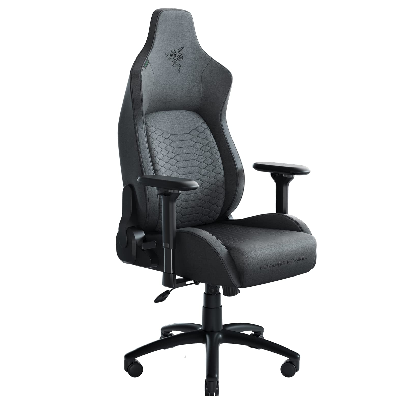 Razer Iskur PC Gaming Chair, Standard, Dark Gray Fabric & Head Cushion, Black