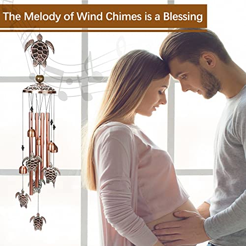 Turtle Wind Chimes,Sea Turtle Gifts for Women,Wind Chimes for Outside Unique,Large Wind Chimes with S Hook