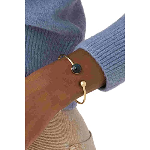 Skagen Women's Sea Glass Gold Tone Bracelet, Black & Gold Cuff