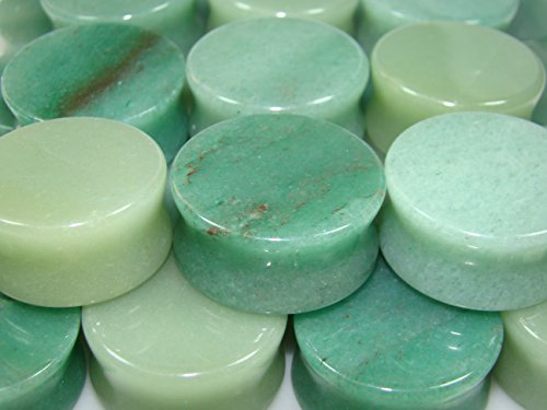 Lobal Domination PAIR of Jade Green Adventurine Organic Stone Plugs Gauges - up to 38mm available! (1&1/2" (38mm))