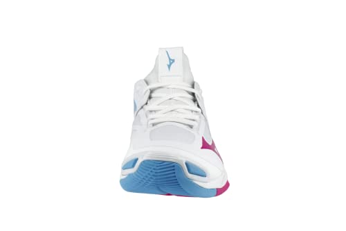 Mizuno Women's Wave Momentum 2 | Women's Indoor Volleyball Shoe | White/Pink | US Women's 10