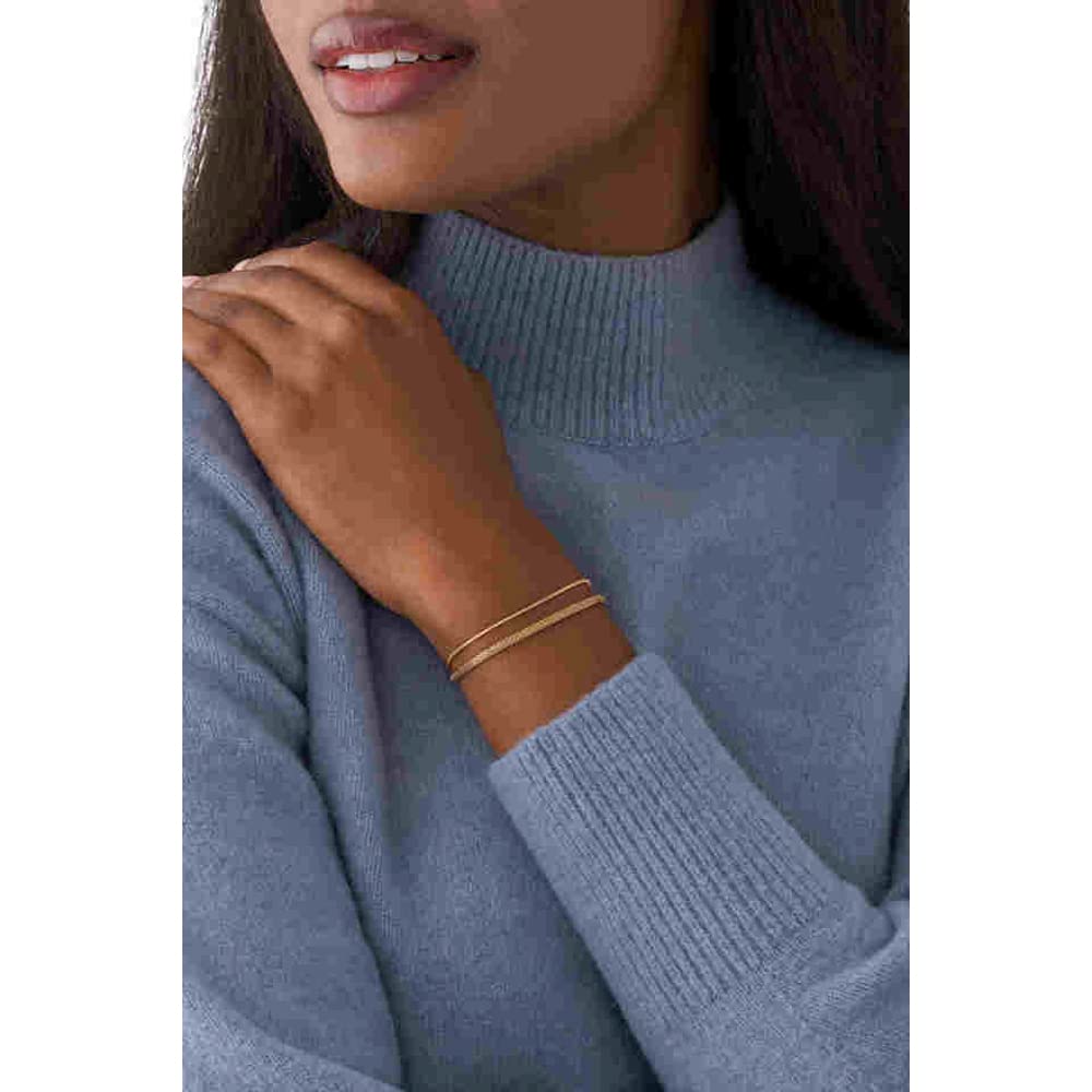 Skagen Women's Kariana Gold Tone Bracelet With Crystal Accents, Gold Steel Mesh