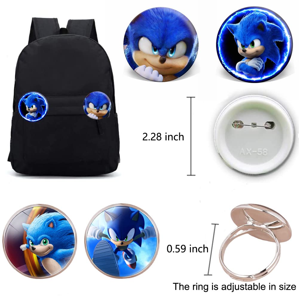 Sonic The Hedgehog Gift Set, Including Sonic 1 Drawstring Bag 1 Pillowcase 1 Face Shield 1 Coin Purse 1 Bracelets 1 Necklace 50 Stickers 2 Brackets 2 Button Pins 2 Rings