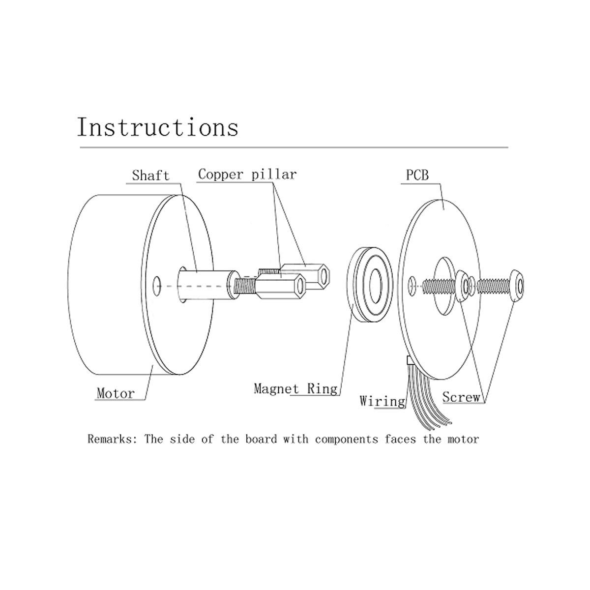 MGT-57ST magnetic encoder for stepper Motor and bushless DC Motor Incremental output DC 5V 1000 PPR