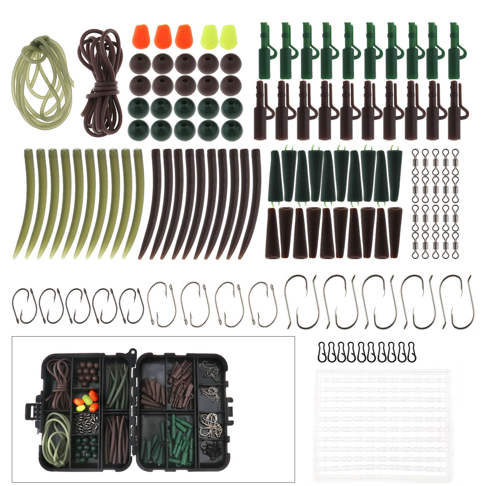 Micro Traders Carp Fishing Tackle Box Lead Clips Beads Hooks