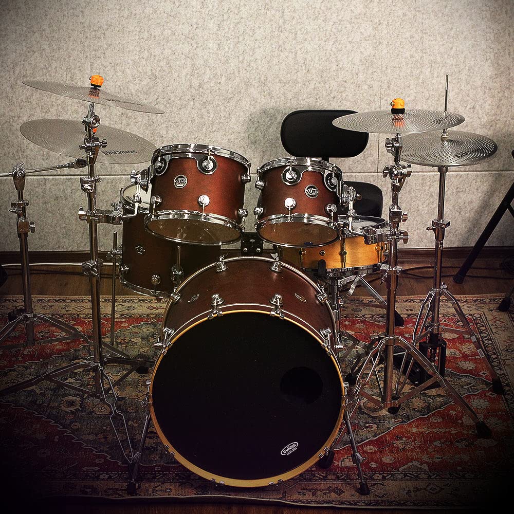 SONICAKE Low Volume Cymbal Pack Quiet Cymbal Set 14"Hi-hats+16"Crash+18"Crash+20"Ride 5 Pcs Mute Drum Cymbal Set Quiet Practice Cymbal, Sliver
