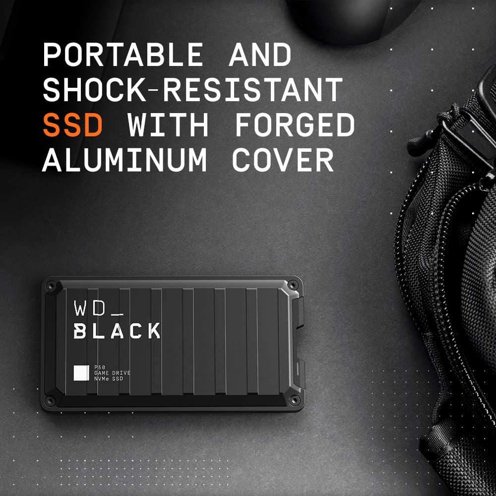 WD_BLACK 500GB P50 Game Drive SSD - Portable External Solid State Drive, Compatible with Playstation, Xbox, PC, & Mac, Up to 2,000 MB/s - WDBA3S5000ABK-WESN