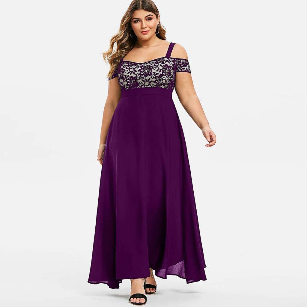 Plus Size Butterfly Pattern Maxi Dress for Women V-Neck Short Sleeve Swing Dress Patchowrk Split Long Dress