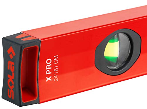 SOLA LSX59 X PRO Aluminum Box Profile Spirit Level with 3 60% Magnified Vials, 59-Inch
