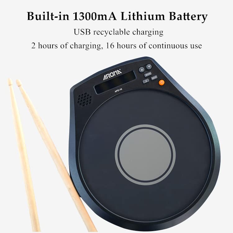 Smart Electronic Drum Pad with Display Metronome Speed Vocal Count Rechargeable Pink