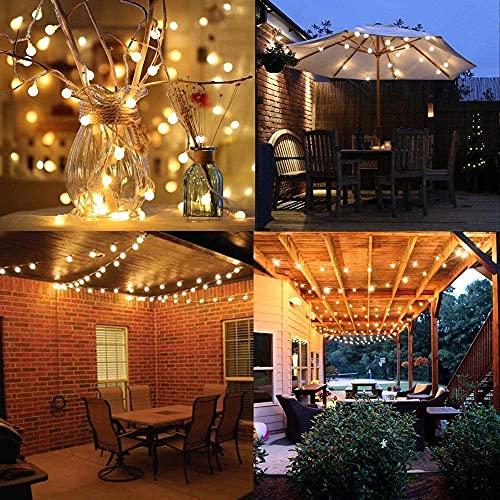 YoTelim Globe Fairy String Lights Battery Operated Warm White ,Water Proof 2 Pack 19.7FT 40 LED 8 Modes with Remote Control, for Home, Party, Christmas, Wedding, Garden Decoration