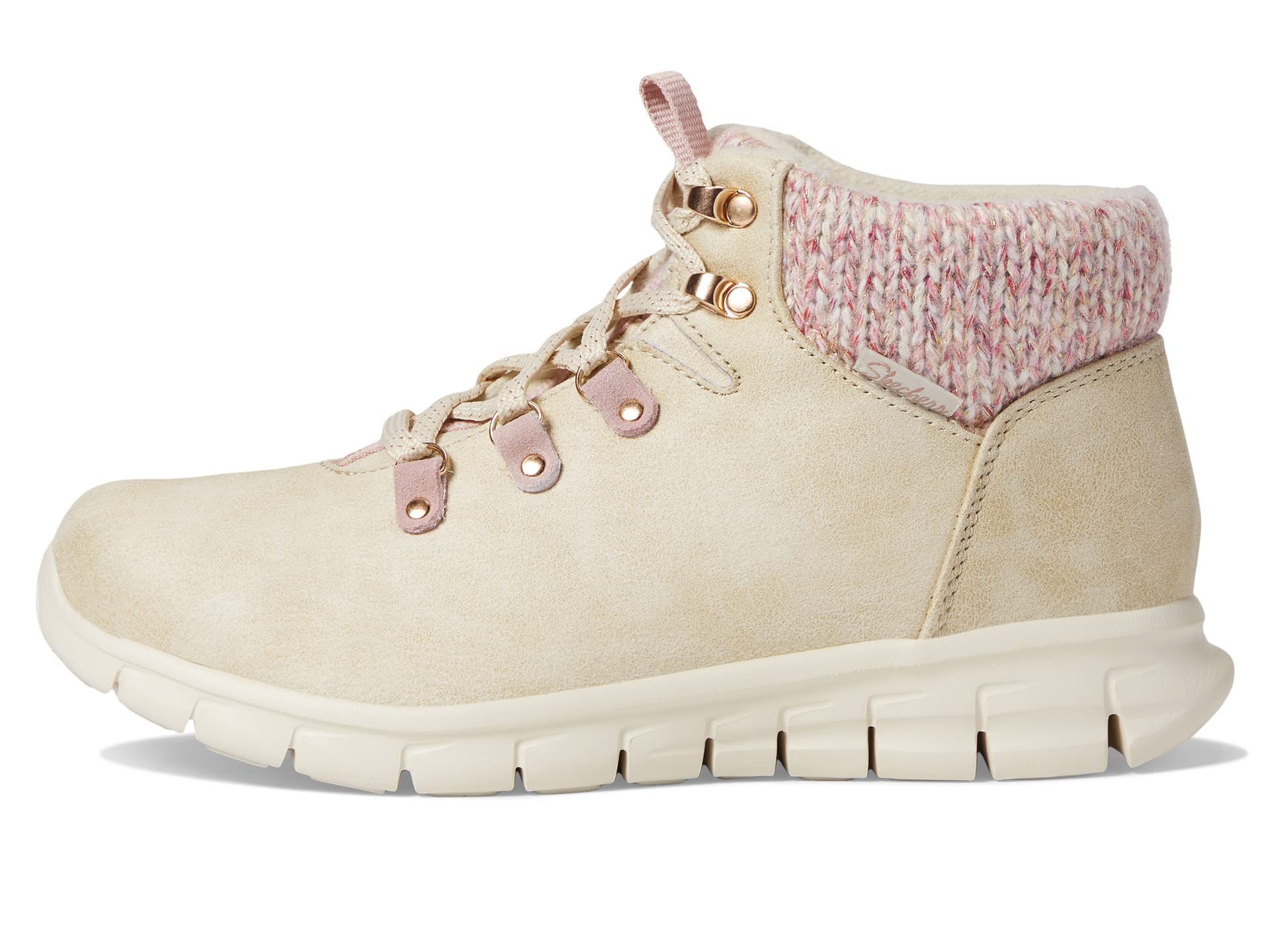 Skechers Women's Synergy-Pretty Hiker Fashion Boot, Natural/Pink, 6.5