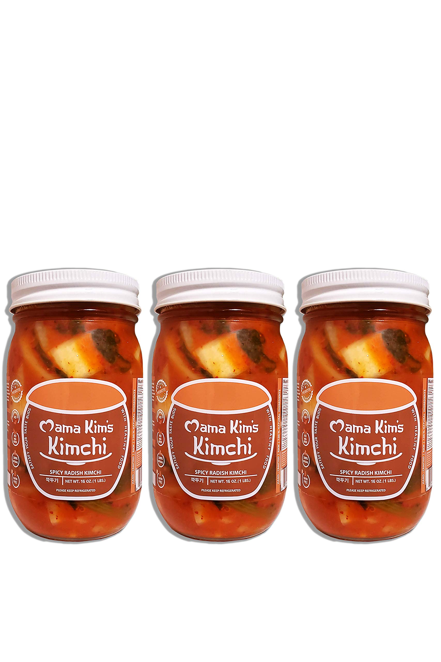 Mama Kim's Kimchi Products (Spicy Radish Kimchi, 3 x 16oz Jar)