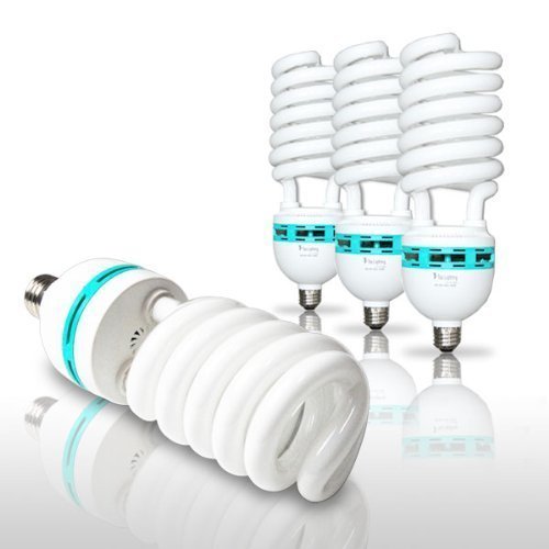 LimoStudio [4 Pack] 65 Watt CFL, Compact Fluorescent Light Bulb, 300 Watt Equivalent, 6500K Pure White Balance Daylight for Photography Video Studio, Multi Purpose, AGG872