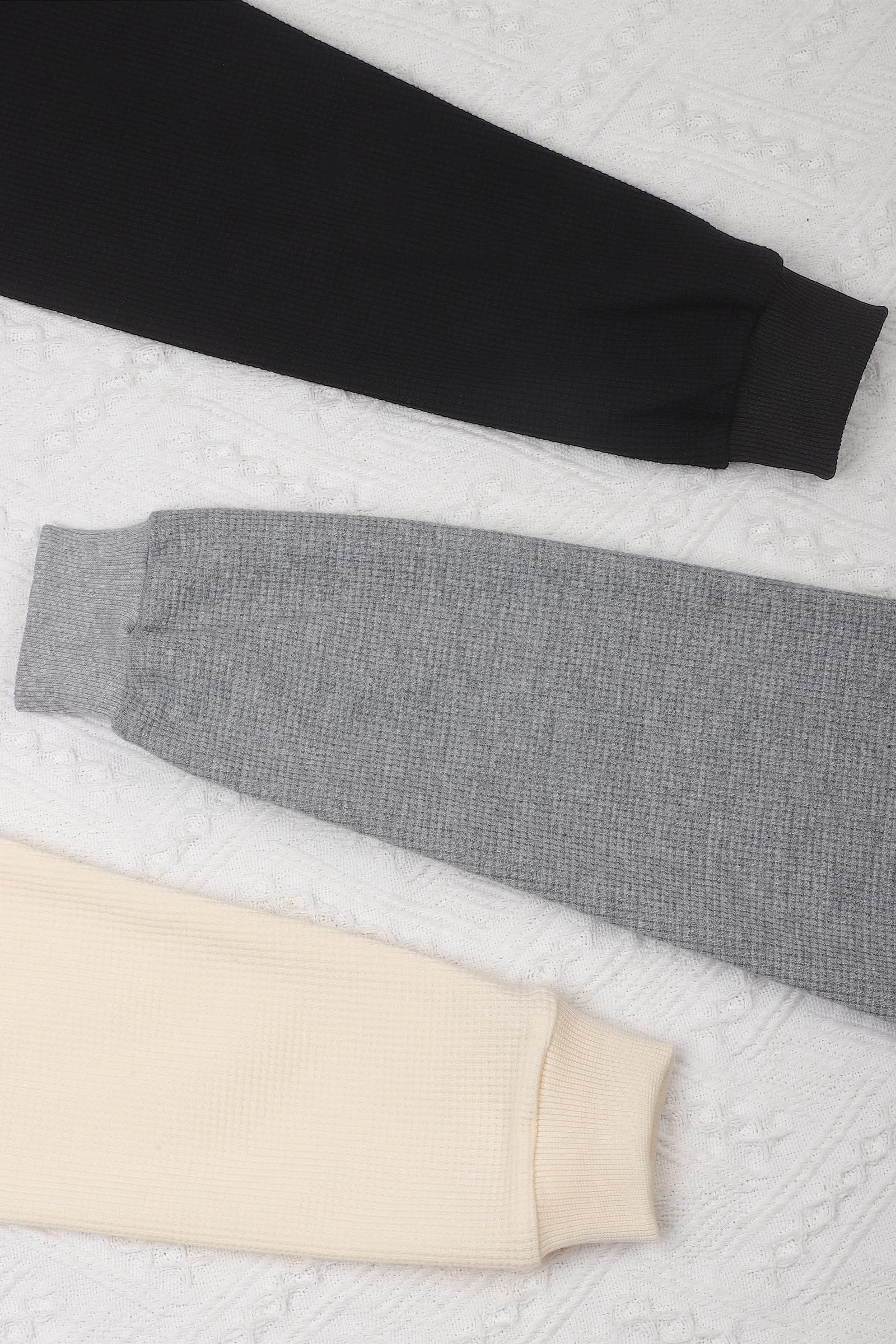 Resinta 3 Pack Boys Thermal Waffle Bottom Underwear Waffle Knit Pants Winter Base Layer Bottoms Pants for Boys
