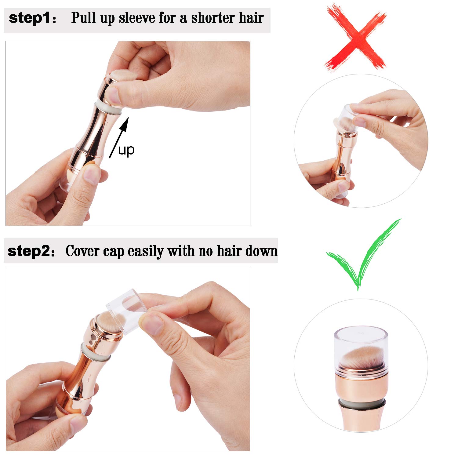 Makeup Brush Mini 4 in 1 Kit for Travel Cosmetic Applicator Foundation Sponges Brushes Valentine's Day Gift, Blending Eyeshadow Concealer Eyeliner Eyebrow