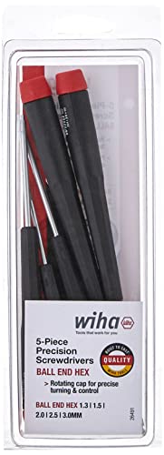 Wiha 26491 5-Piece Ball Metric End Hex Driver Set