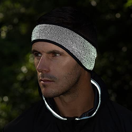 Proviz REFLECT360 Explorer Reflective Breathable Unisex Fleece-Lined Running Sports Headband Hi Visibility, Black