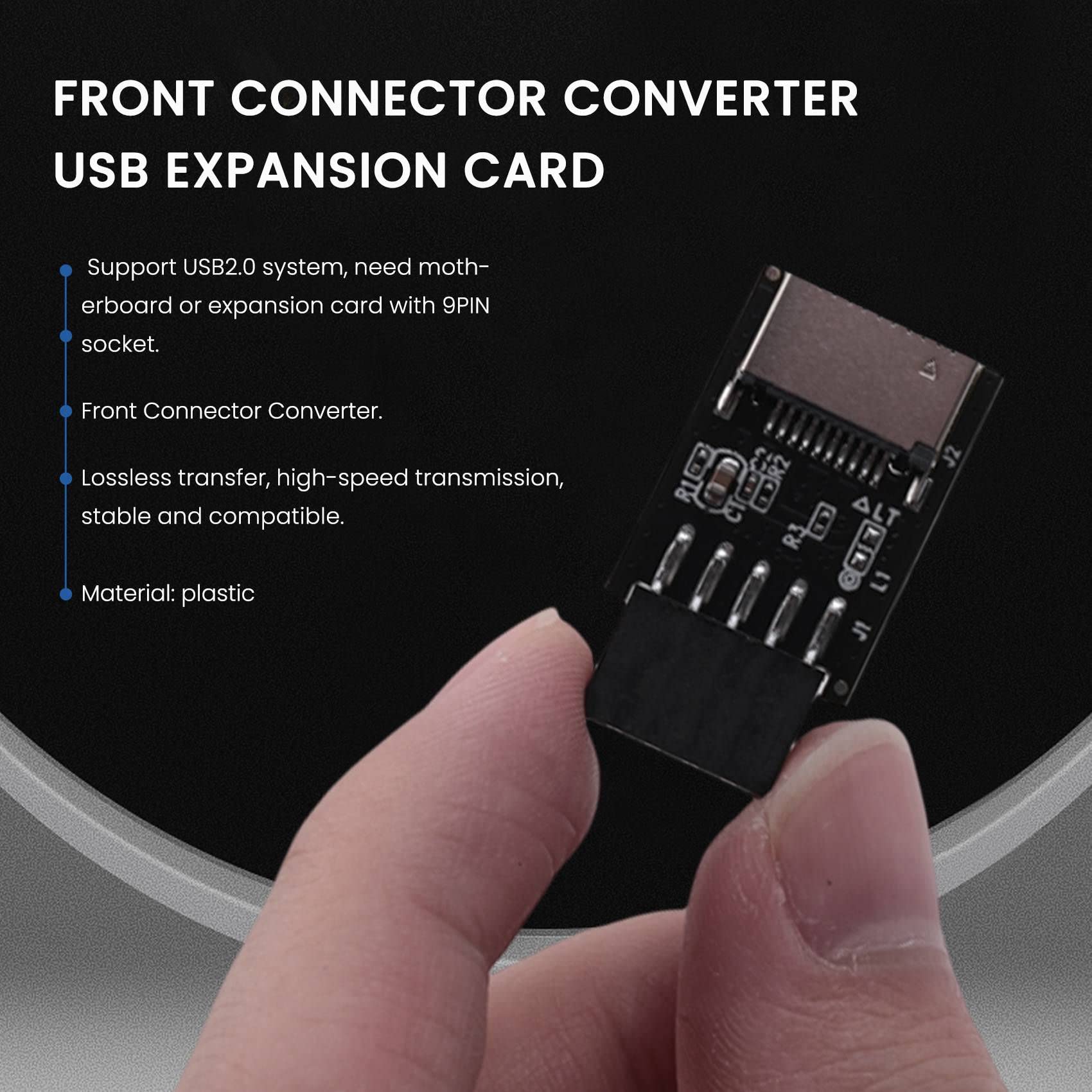 Yothfly Motherboard USB2.0 9Pin to Type-C A-Key Front Connector Converter USB3.2 Type-E Interface Header Adapter Extender Card