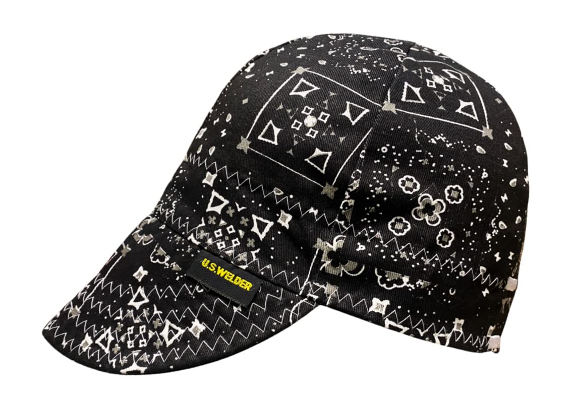 U.S. Welder Reversible Welding Cap Bandana Print (7 1/4, Black)