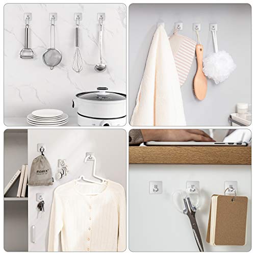 VIS'V Silver Adhesive Hooks -8 Pcs