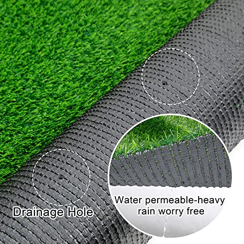 U'Artlines Artificial Grass Rug 4FTX6FT(24 Square FT), 1.2 Inch Realistic Grass Turf Thick Fake Faux Grass Carpet Patio Mat Indoor Outdoor Lawn Landscape for Dogs Garden Backyard Balcony