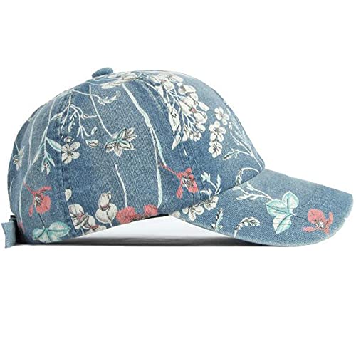 Qianuer Denim Cotton Baseball Cap for Women Adjustable Trendy Low Profile Dad Hat (Blue A)