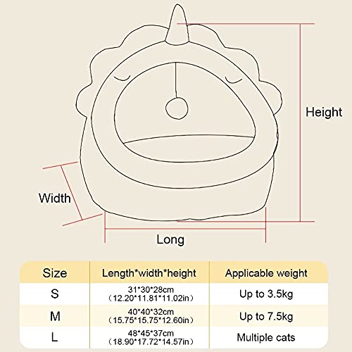 ZLXDP Removable Dragon Shaped WashableCat Beds Indoor Detachable Semi-Closed Pet House Kennel Nest for Cats (Size : Medium)