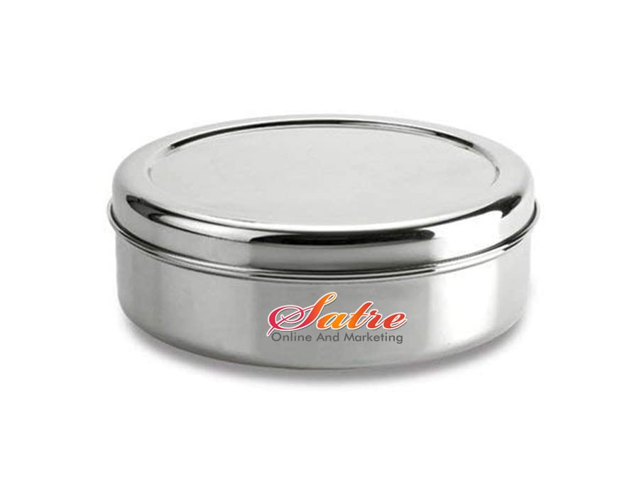 Satre Online and Marketing Stainless Steel Masala Box,Stainless Steel Spice Box,Spice Box with 7 Spice Containers, 2 Spoon With Lid,Spice box,Masala Box,Masala Dabba