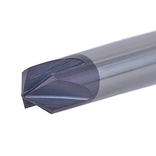 Spetool 90 Degree Carbide V Bits with Tiain Coated 4 Flutes, Chamfer End Mill for Caving V Groove and Sign