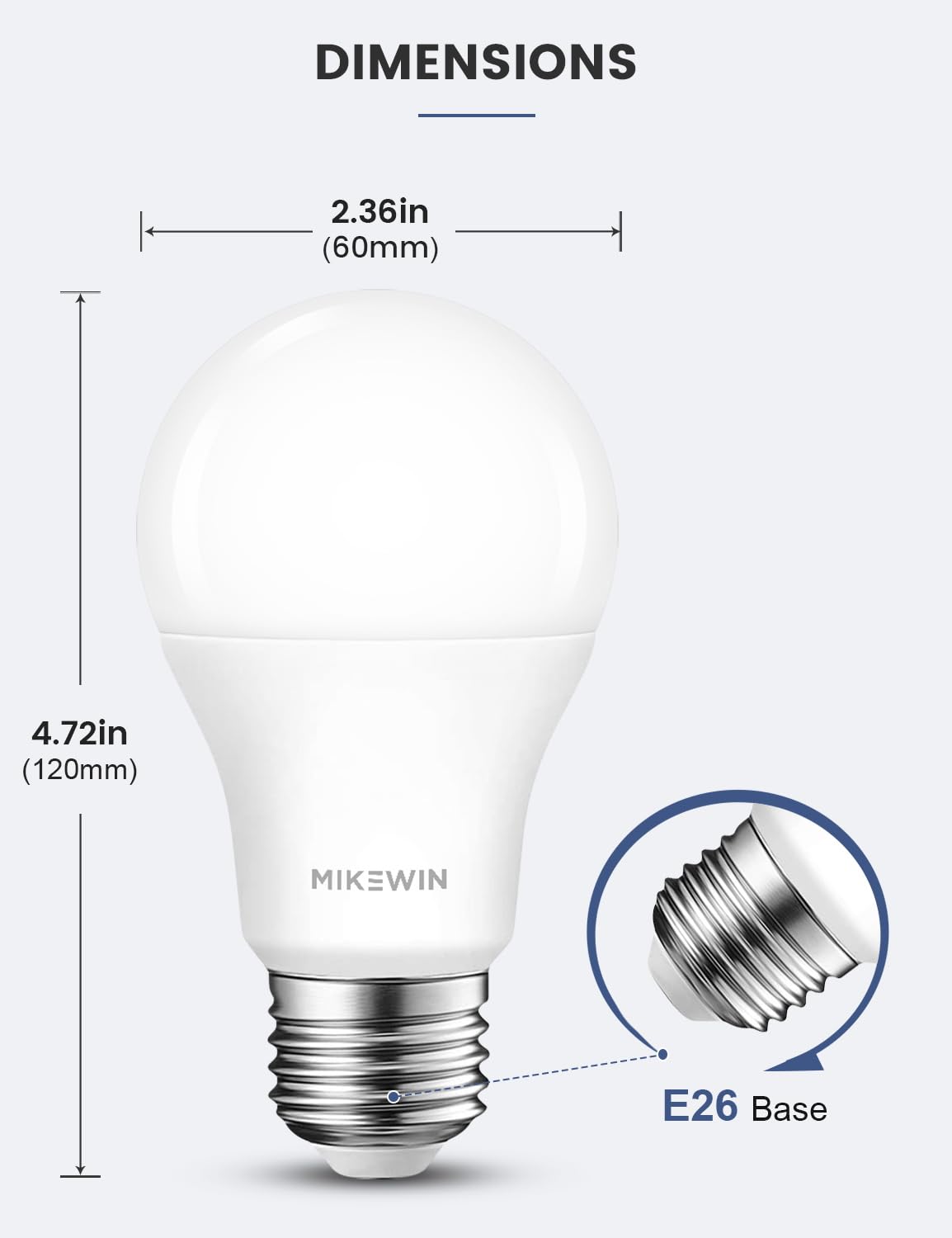 MikeWin Dusk to Dawn Light Bulbs Outdoor, 3000K Warm White, 12W(100W Equivalent) Auto ON/Off Light Sensor LED Lighting Bulb for Wall Lantern, Porch, Boundary, Garage, Patio, Front Door, 4 Pack