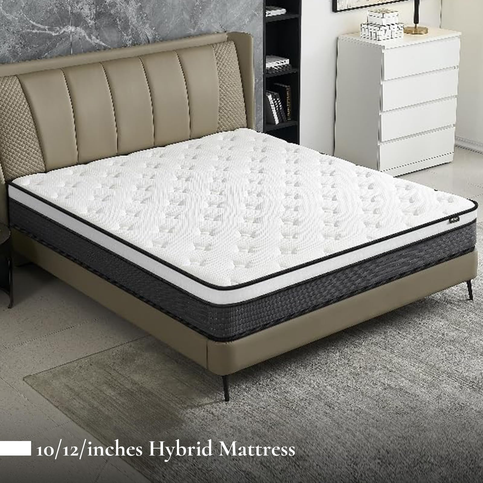 Xiconbao Memory Foam Mattress Queen 10 Inch - Hybrid Mattress in A Box Spring Medium Firm Mattress for Back Pain Relief