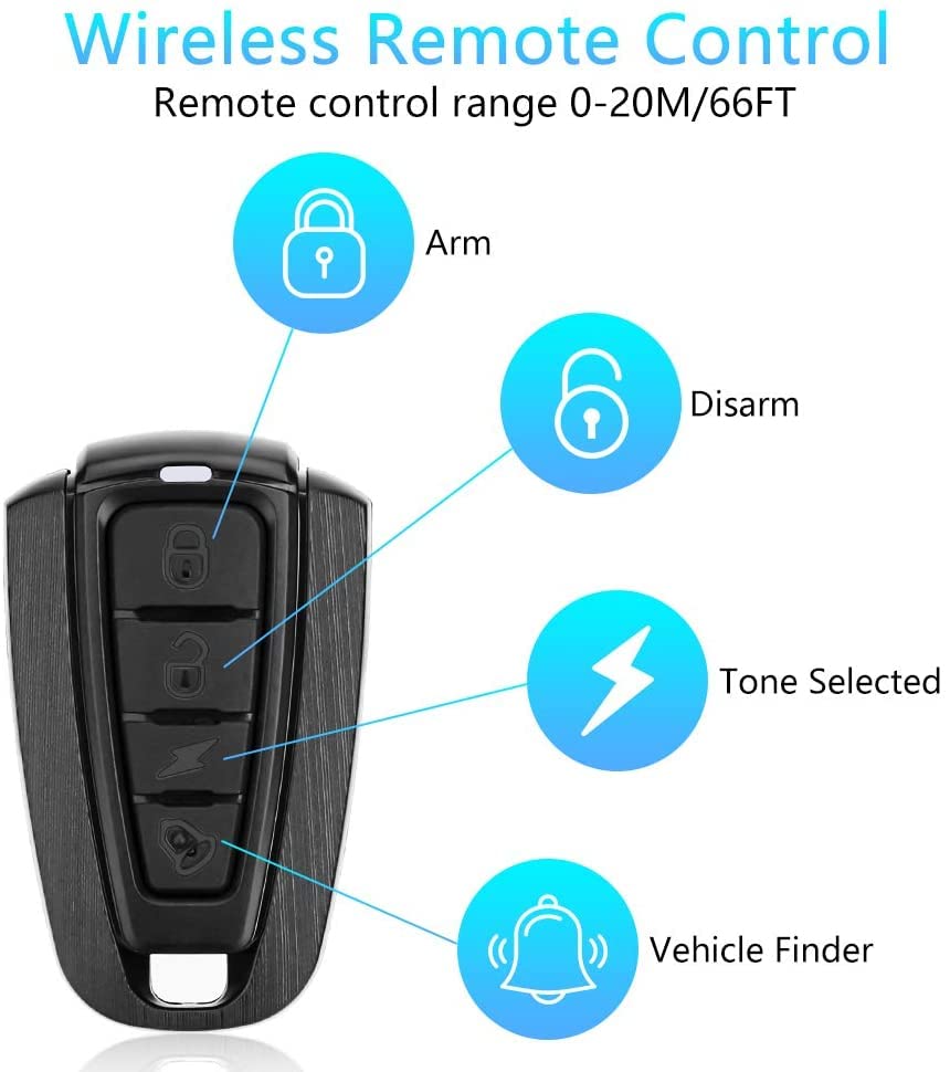 ONVIAN Bicycle Tail Lights with 115dB Bike Alarm 2 Remotes,USB Rechargeable Automatic Brake Sensing Rear Lights for Night Riding 4 Lights Modes IPX5 Waterproof Bike Hron Volume Sensitive Adjustable
